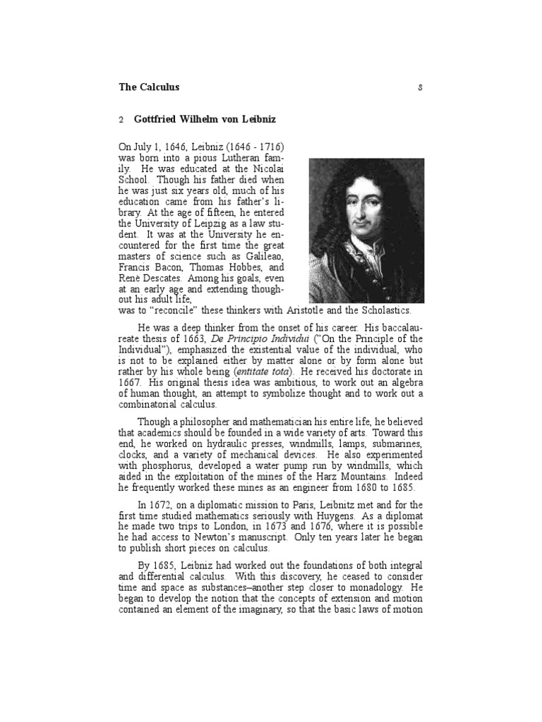 The Calculus Gottfried Wilhelm Von Leibniz | Download Free PDF ...