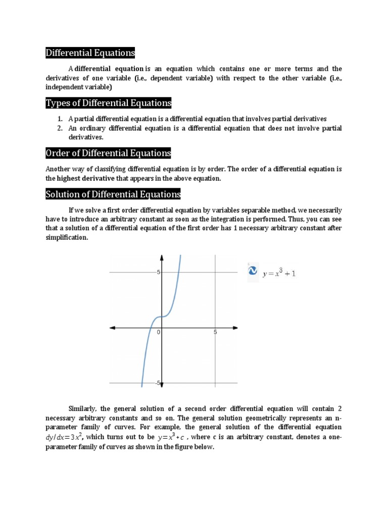 Types and Solutions of Differential Equations | PDF