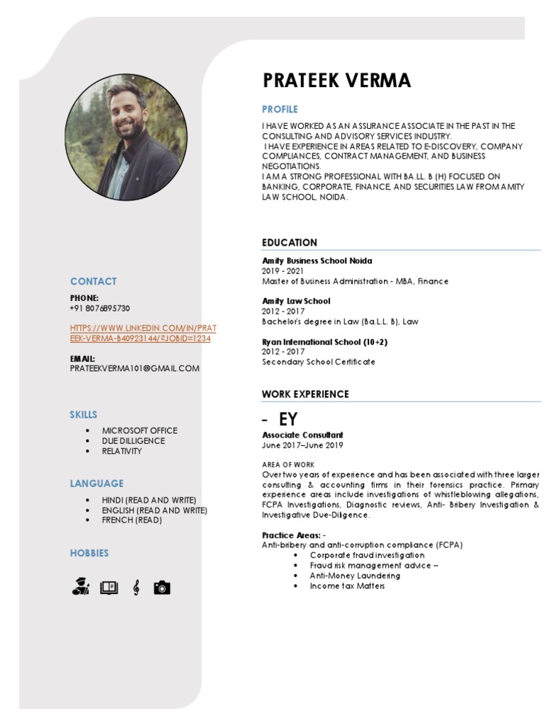 Prateek Verma CV | PDF | Government | Business Law