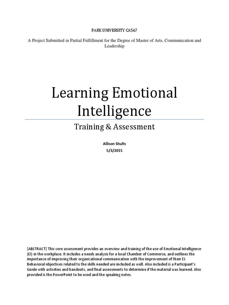 Learning Emotional Intelligence | PDF | Emotional Intelligence | Empathy