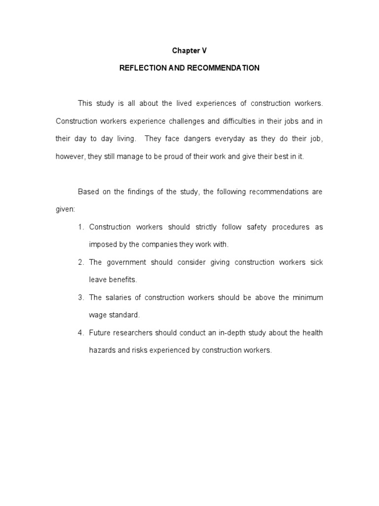 Reflection and Recommendation | PDF