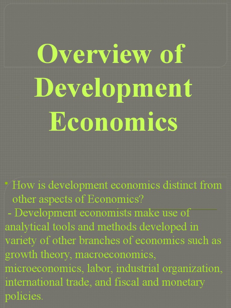 Overview of Development Economics | PDF