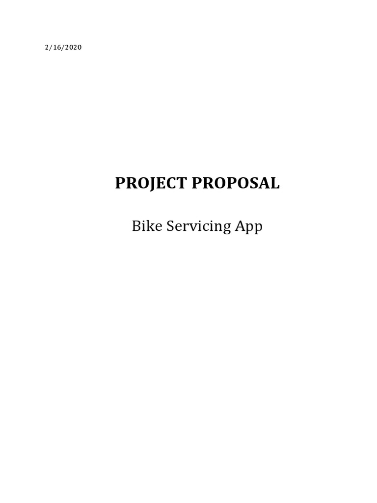 Project Proposal: Bike Servicing App | PDF