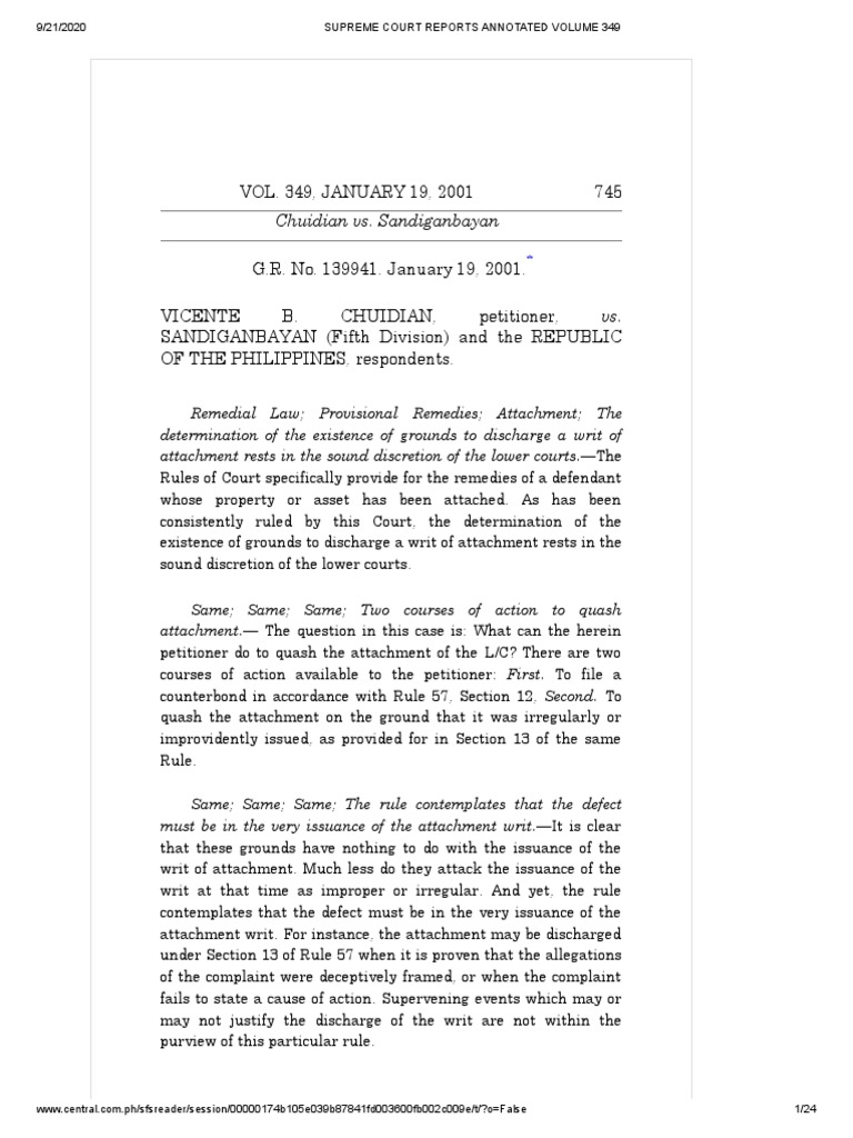 Chuidian V Sandiganbayan | PDF | Writ | Certiorari