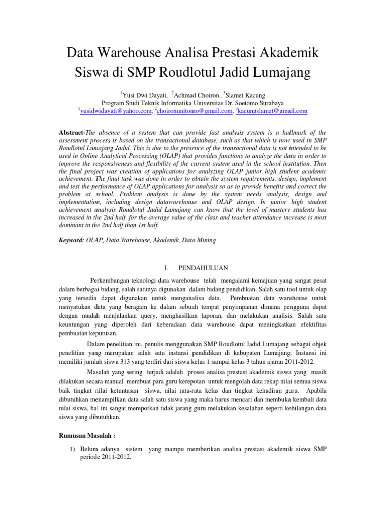 Jurnal Warehouse Akademik PDF | PDF