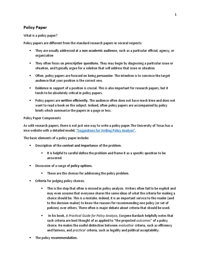 Writing Effective Policy Papers | PDF | Juvenile Delinquency | Policy ...
