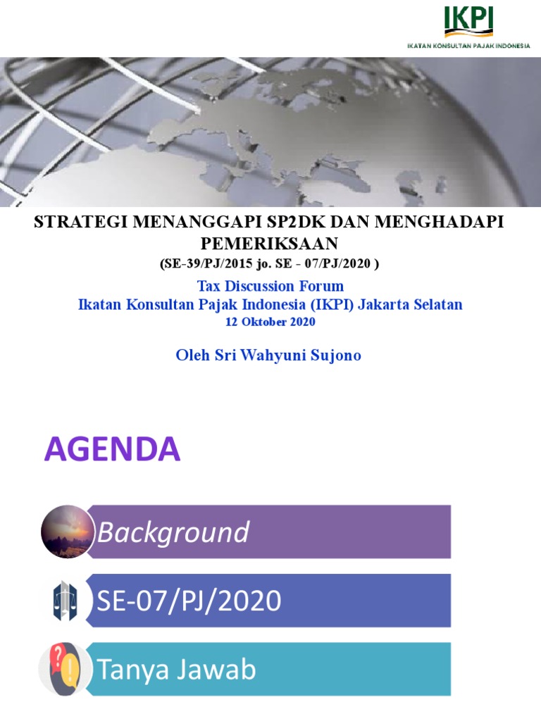 Materi SP2DK - SE 07-2020 - For IKPI 12 Oct 20 | PDF