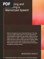 Memorized Speech | PDF | Speech | Memory