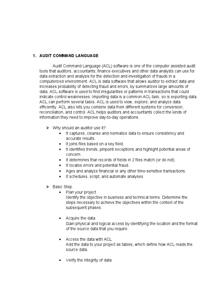 Audit Command Language | PDF | Audit | Procurement