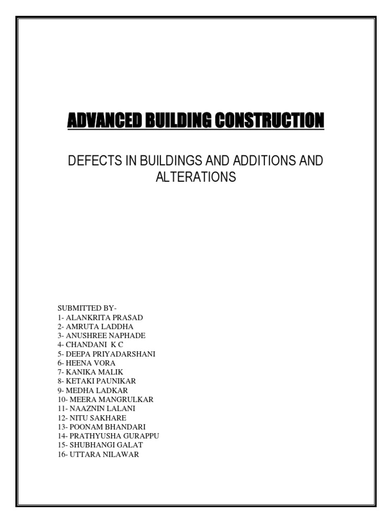 Defects in Building | PDF | Roof | Structural Engineering