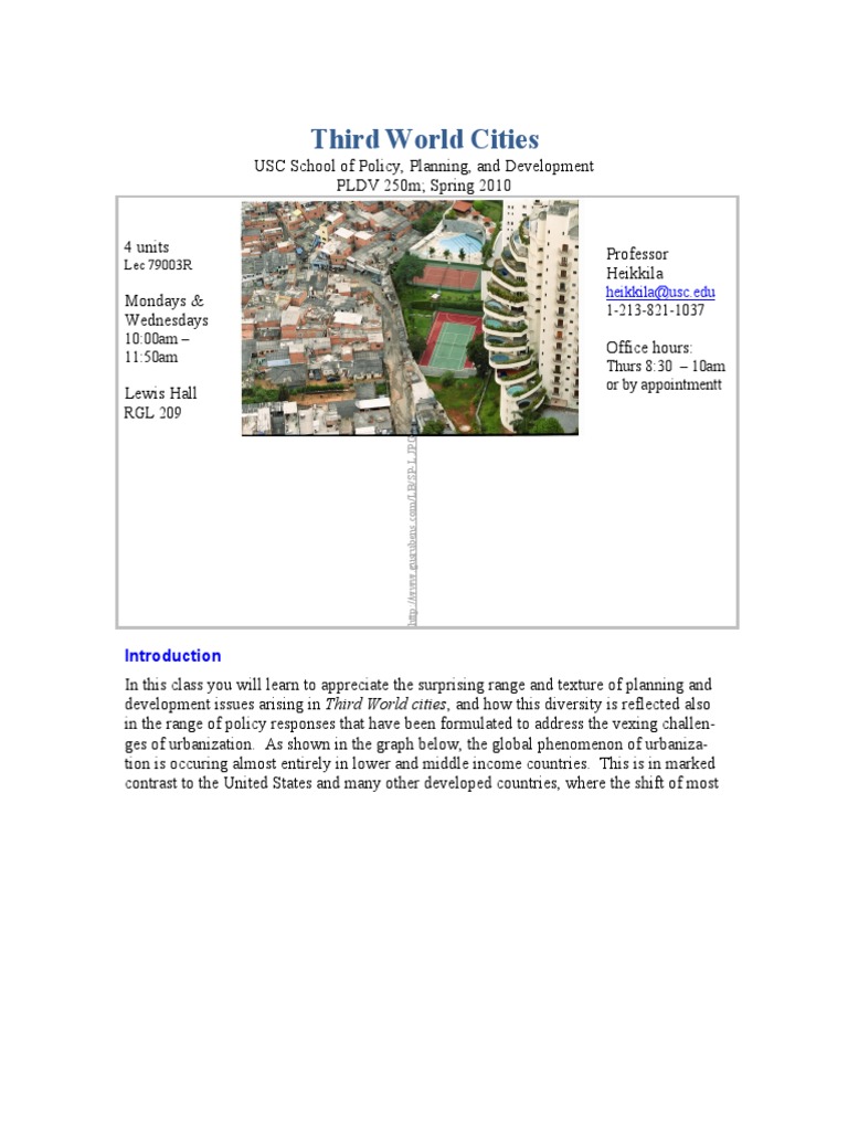 Third World Cities: 10:00am - 11:50am 1-213-821-1037 | PDF ...