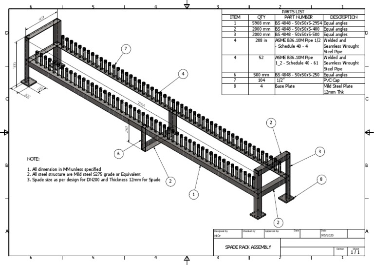 Spade Storage Rack-200 | PDF | Pipe (Fluid Conveyance) | Steel
