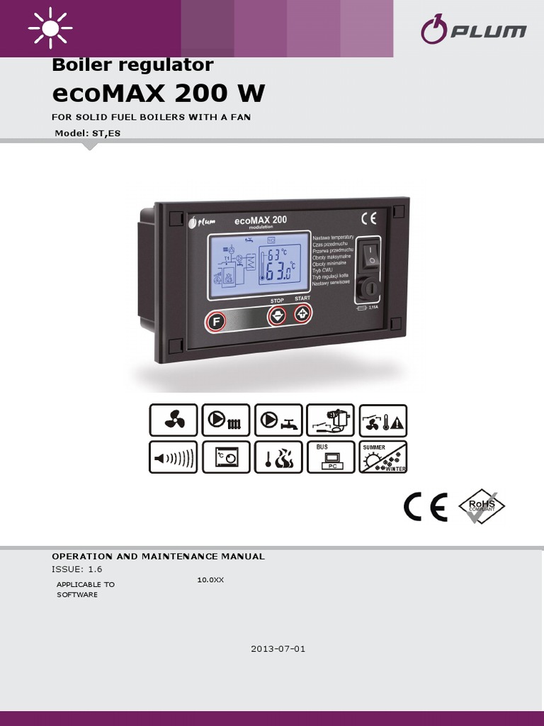 ecoMAX 200 W - DTR - Wydanie1.6 - EN PDF | Download Free PDF | Boiler ...