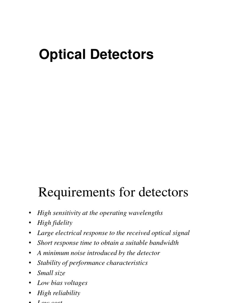 Optical Detectors | PDF | P–N Junction | Diode
