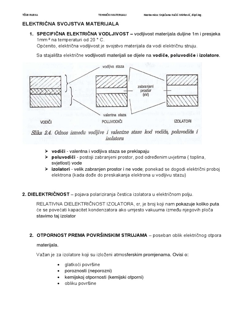 Elektricna Svojstva Materijala PDF | PDF