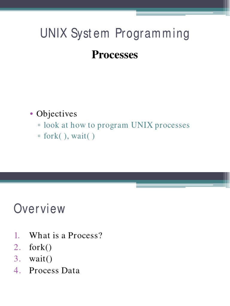 UNIX System Programming: Processes | PDF | Process (Computing) | Operating System
