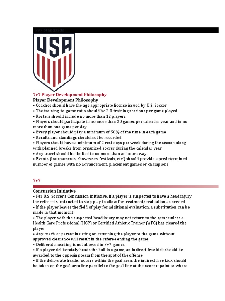 7v7 Standards: 7v7 Player Development Philosophy | PDF | Association ...