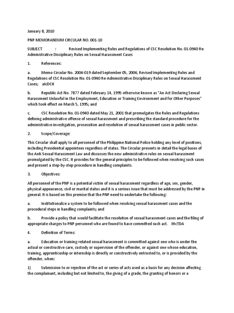 PNP-Sexual Harassment | PDF | Sexual Harassment | Witness