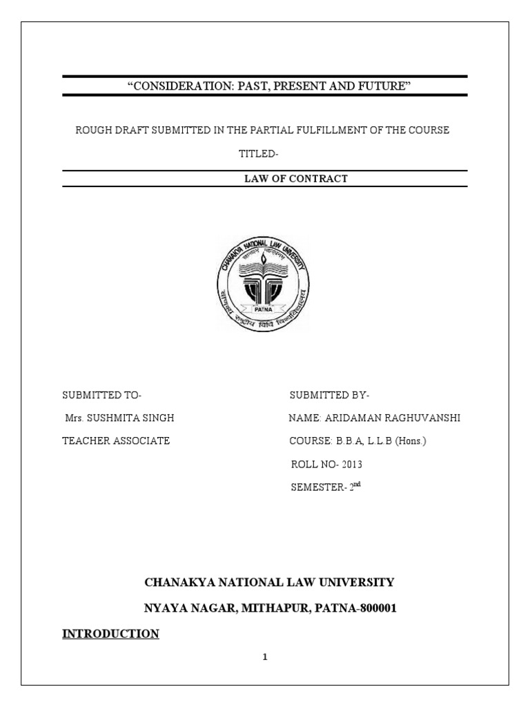 "Consideration: Past, Present and Future": Law of Contract | PDF ...