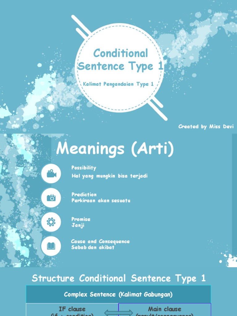 Conditional Type 1 | PDF | Sentence (Linguistics) | Syntax