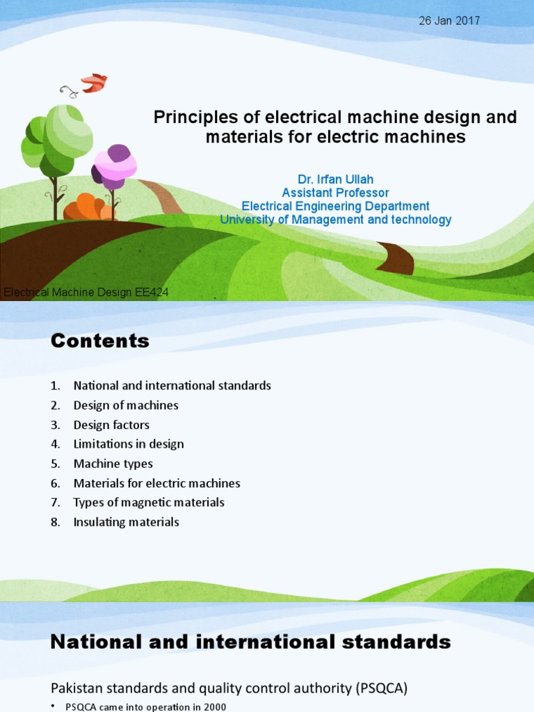 Principles of Electrical Machine Design and Materials For Electric ...