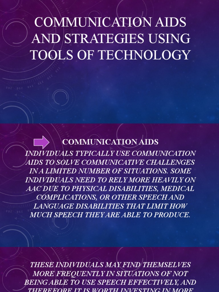 Communication Aids and Strategies Using Tools of Technology | PDF ...