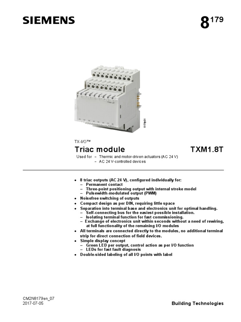 A6V10361853 - Triac Module TXM1.8T - en PDF | PDF | Electrical ...
