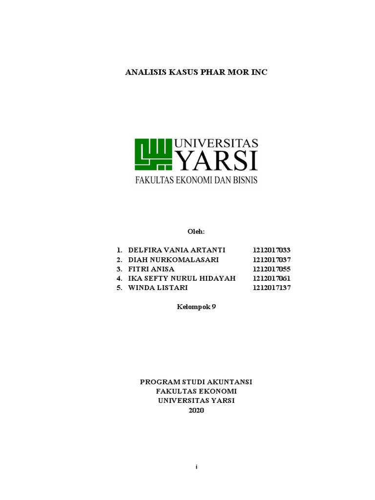 Analisis Kasus Phar Mor Inc. (AKT B-Kelompok 9) GANJIL | PDF