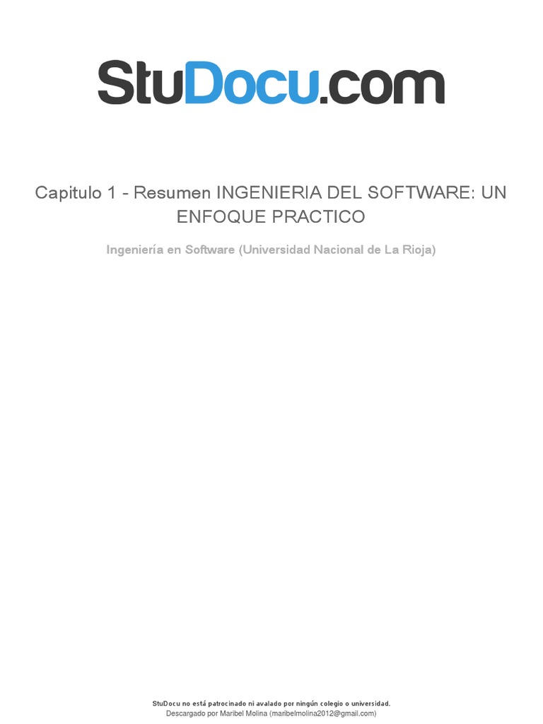 Capitulo 1 Resumen Ingenieria Del Software Un Enfoque Practico | PDF | Aplicación web | Software