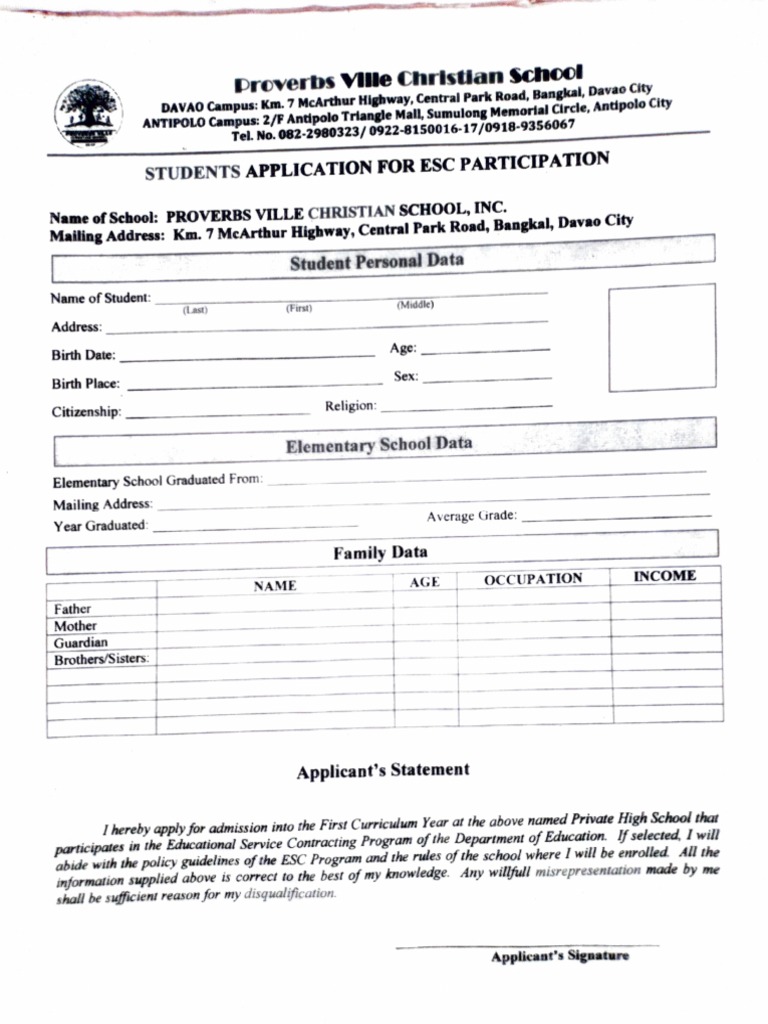 ESC Form | PDF | Social Institutions | Social Science