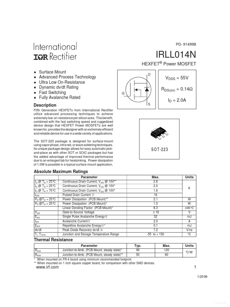 LL014N InternationalRectifier | PDF | Field Effect Transistor | Printed ...
