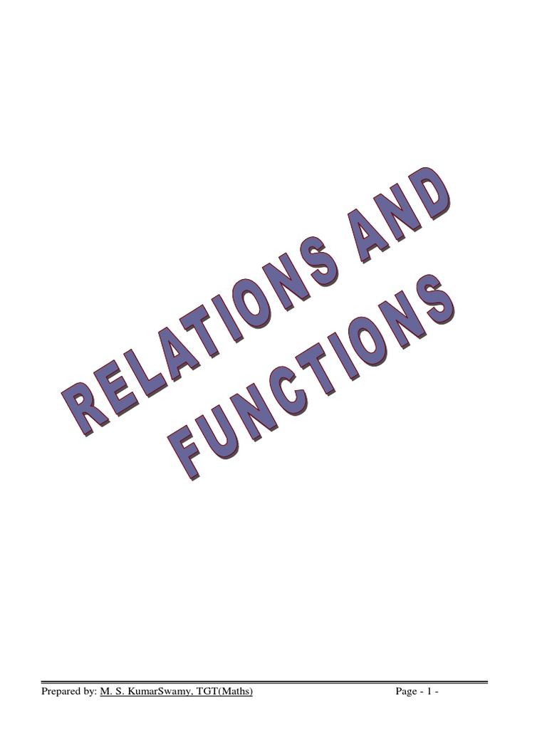 Maths Xii Chapter 1 Relations and Functions | PDF | Function (Mathematics) | Set (Mathematics)