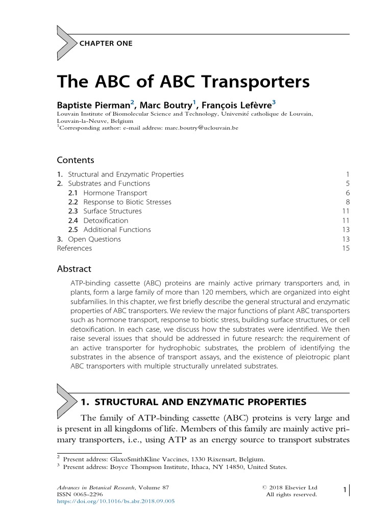 ABC of ABC Transporters | PDF | Plant Hormone | Organisms