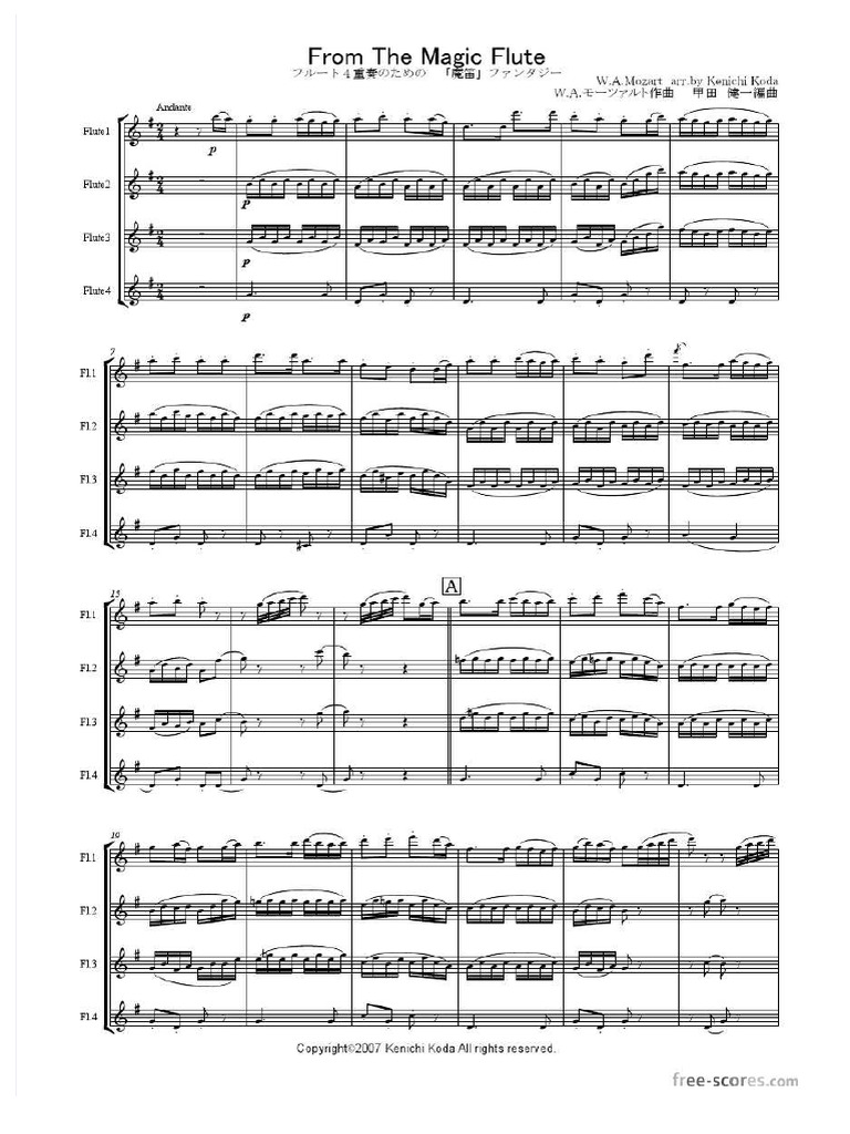 Flute Fantasy On Magic Flute PDF | PDF | Musicology | Performing Arts
