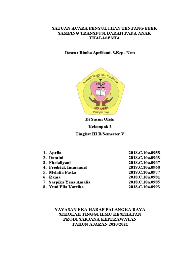 Kelompok 2 Sap Dan Leaflet Thalasemia-1 | PDF