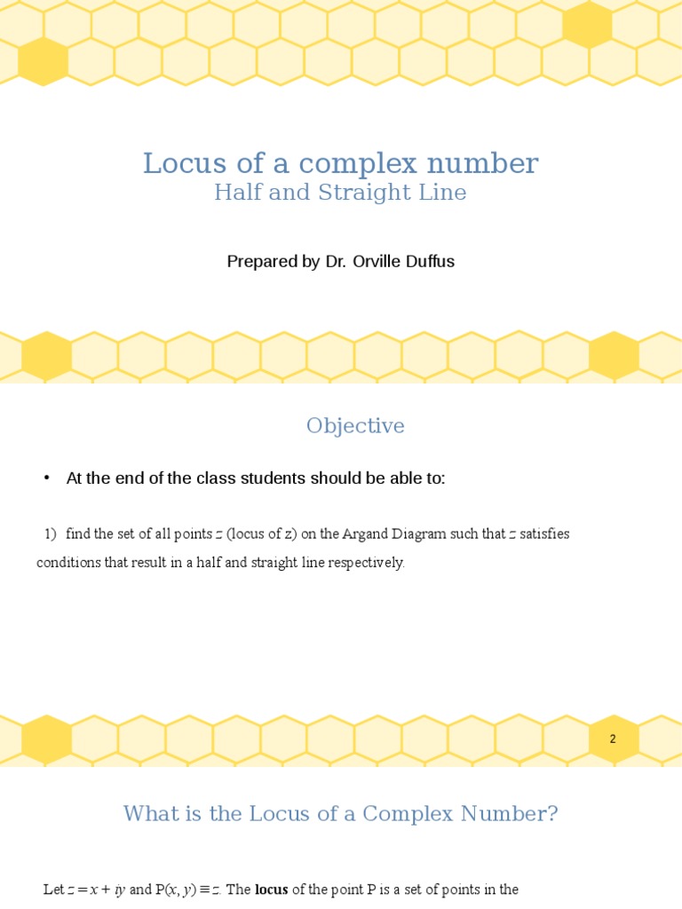 Locus of a Complex Number: Half and Straight Lines | PDF