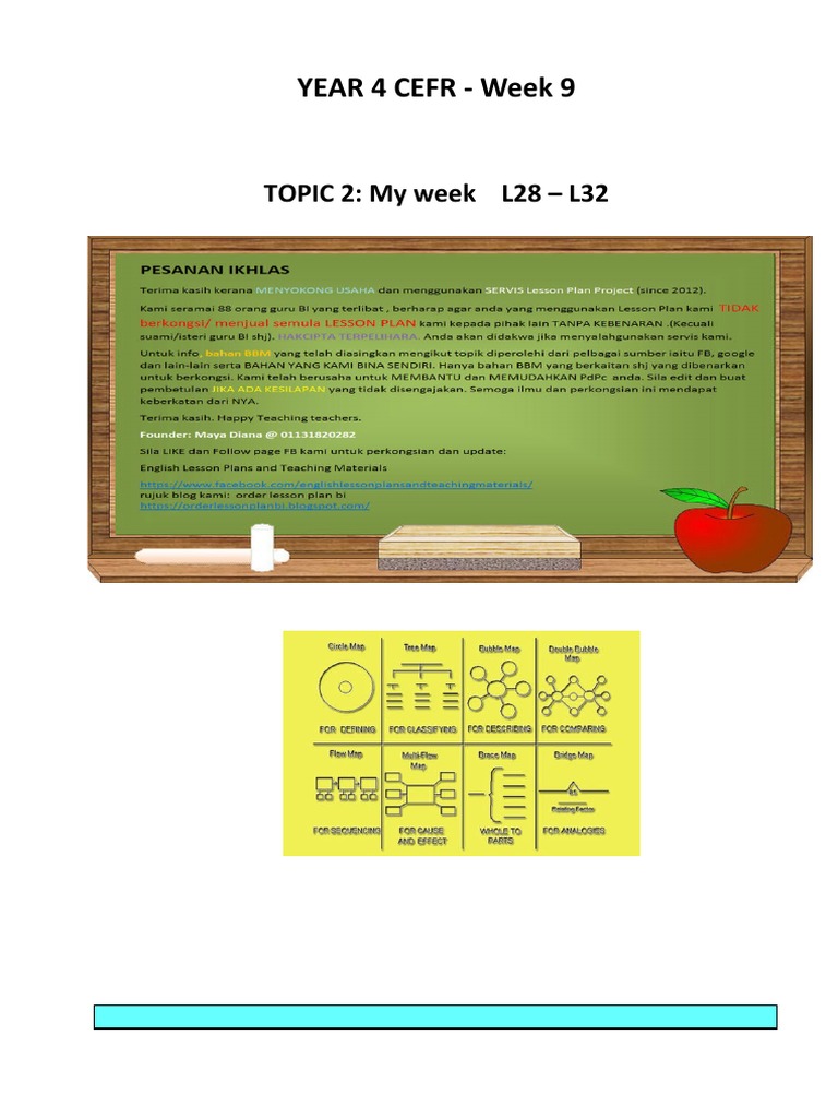 YEAR 4 CEFR SK My Week Unit 5 Week 9 | PDF | Lesson Plan | Question