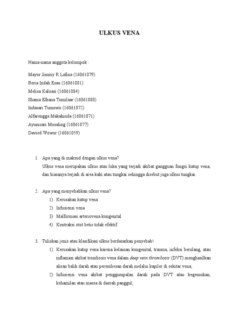 Ulkus Vena | PDF