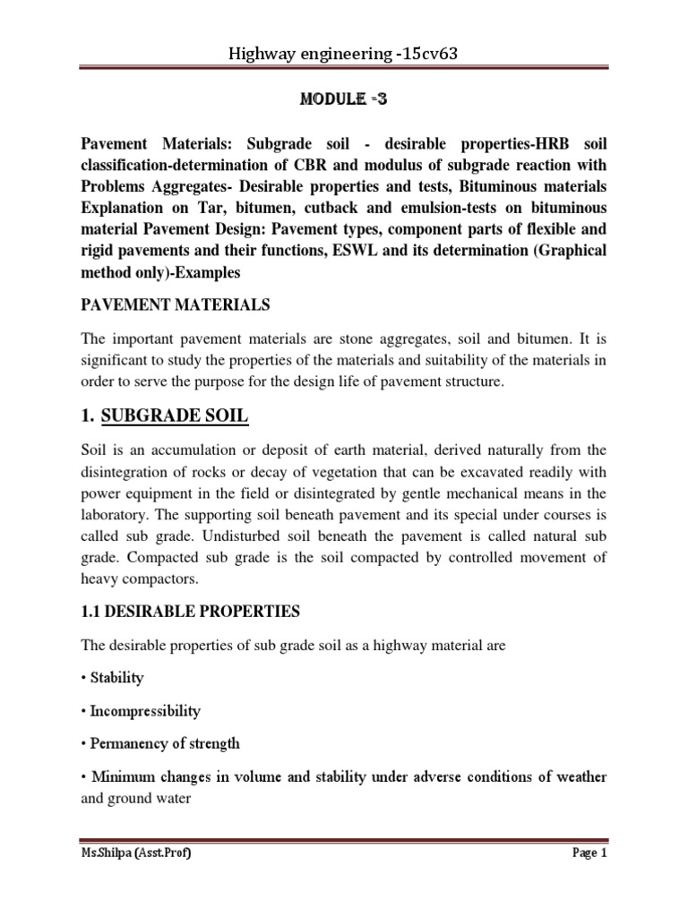 Highway Engineering Module 3 | Download Free PDF | Asphalt | Road Surface