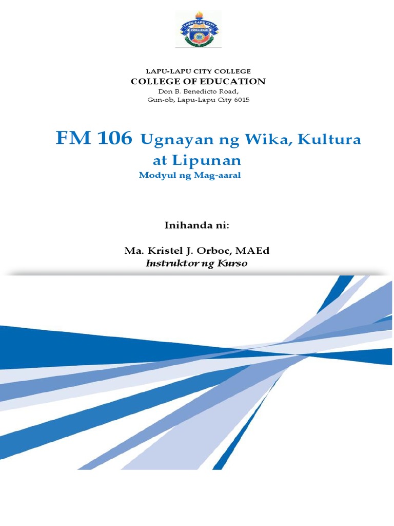 Ugnayan NG Wika, Kultura at Lipunan (Kabanata 1) | PDF