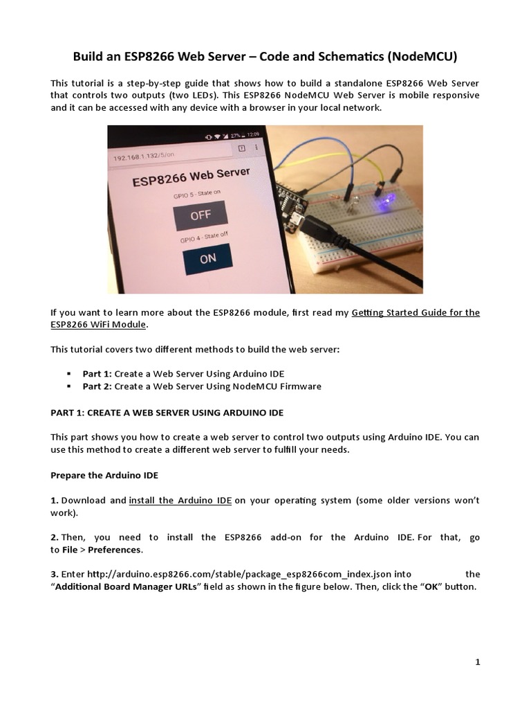 Build An ESP8266 Web Server | PDF | Hypertext Transfer Protocol | World ...