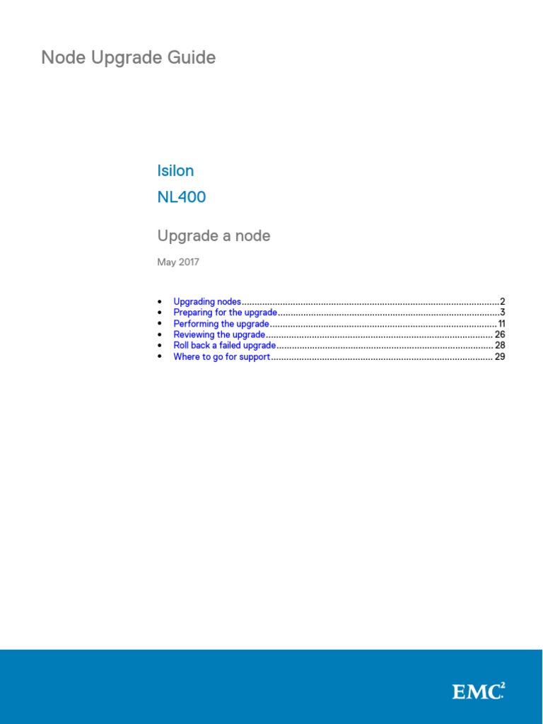 Node Upgrade Guide: Isilon NL400 | PDF | Computer Cluster | Network Interface Controller