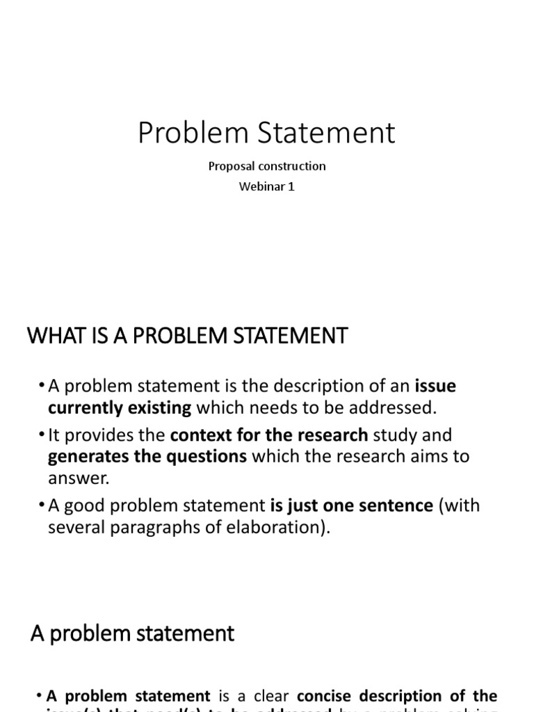 Problem Statement | PDF | Qualitative Research | Quantitative Research