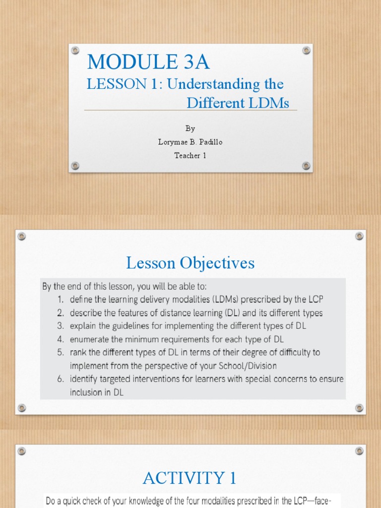 MODULE 3A Lesson 1 | PDF | Homeschooling | Distance Education