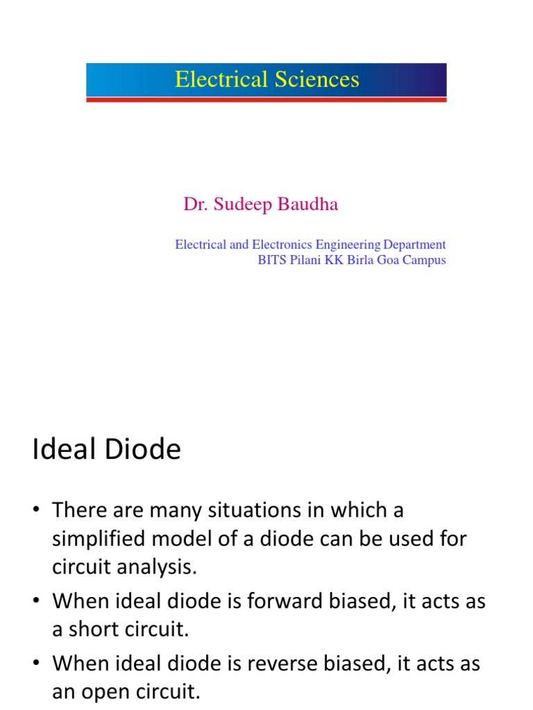 4 Ideal and Non-Ideal Diode Models | PDF | Diode | Electrical Network