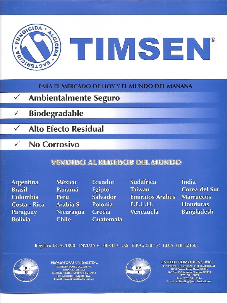 Ficha Tecnica Timsen General | PDF