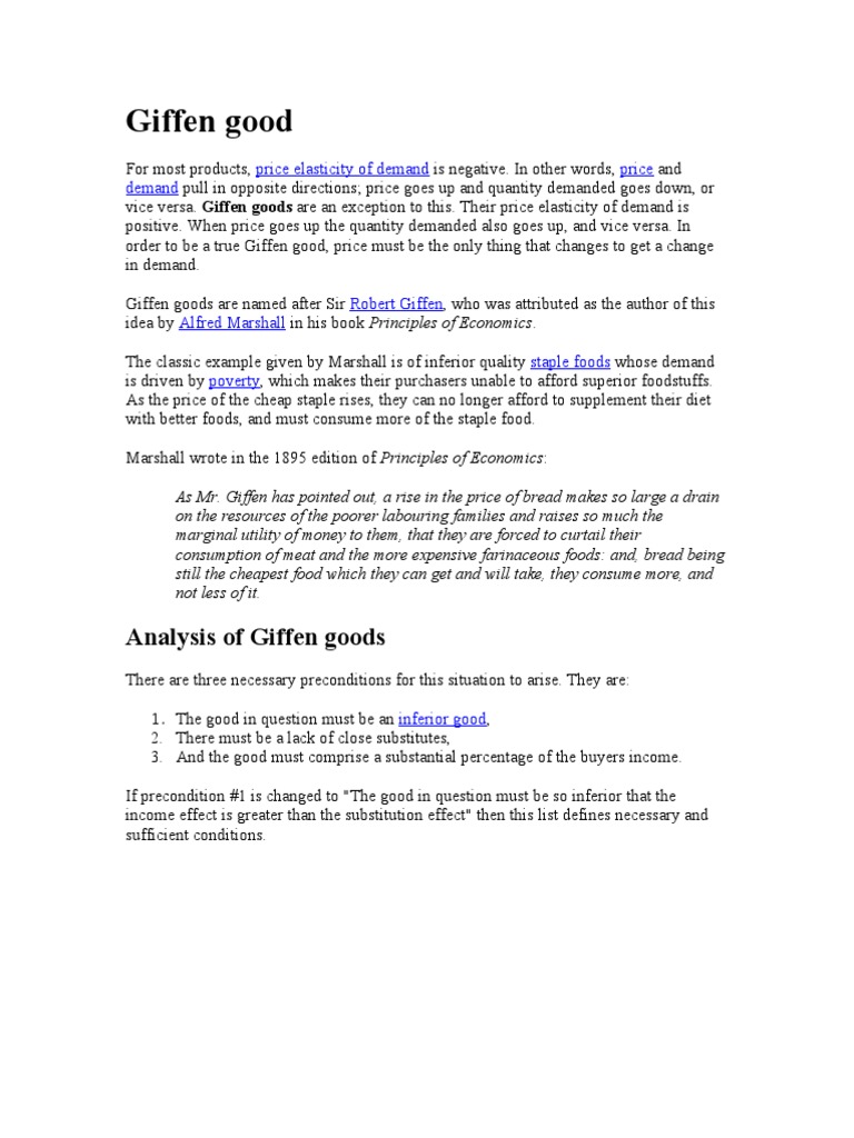 Giffen Good | PDF | Demand | Utility