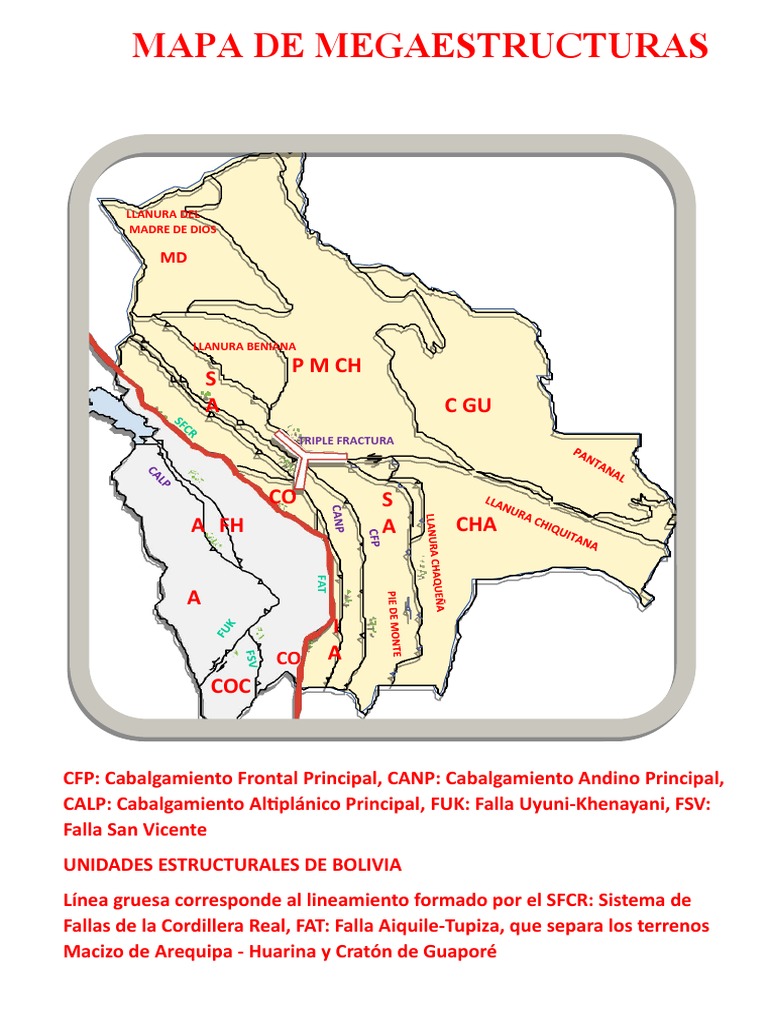 1-Mapa de Megaestructuras de Bolivia | PDF