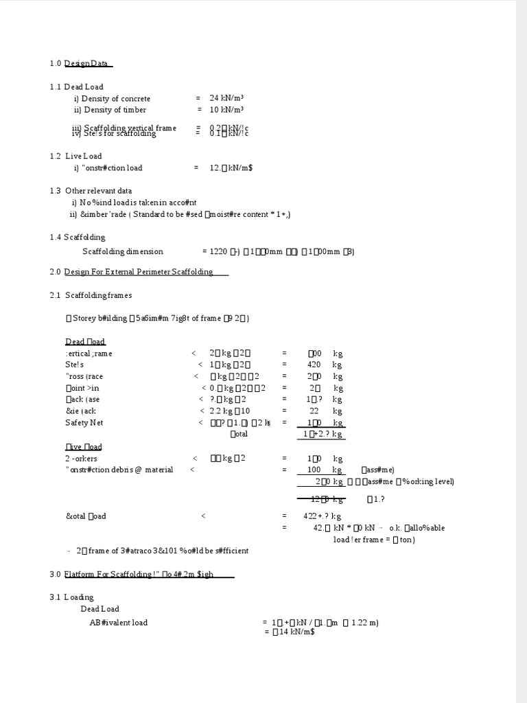 Design Calculation For Scaffolding | PDF | Building Materials ...