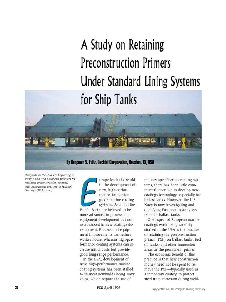 A Study Retaining Preconstruction Primers Under Standard Lining Systems ...